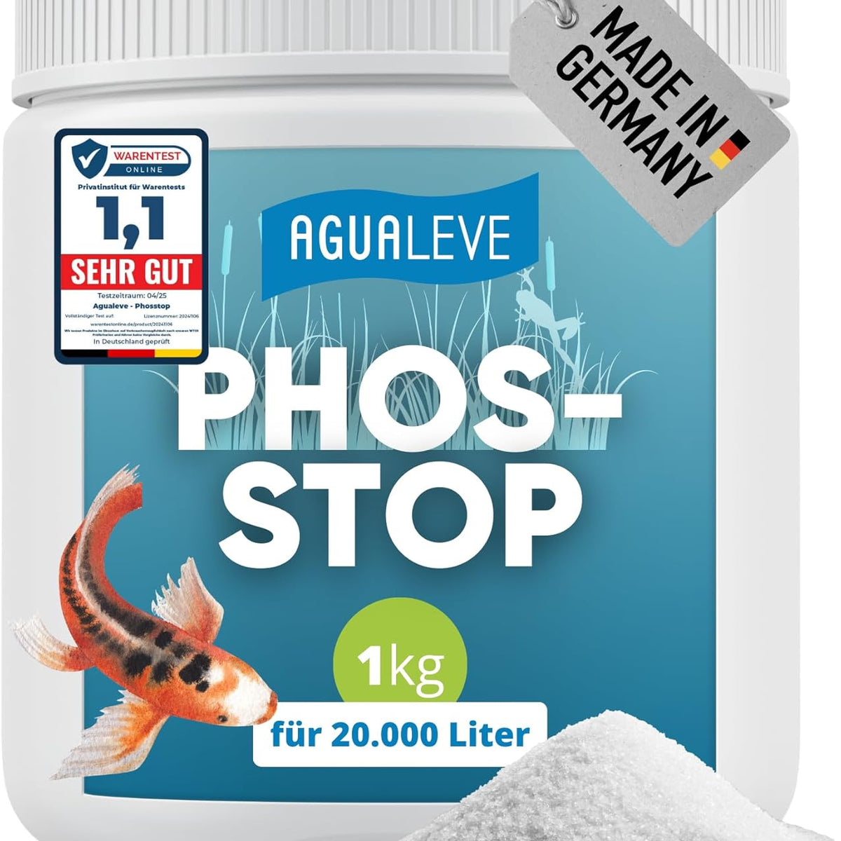 Phosstop - Phosphatbinder für Teich gegen Algen AGUALEVE – Agualeve